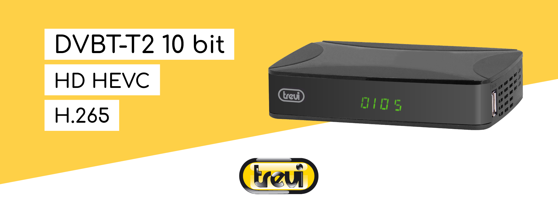 Decoder Digitale Terrestre HD DVB-T2 HEVC H.265 10 bit Trevi HE 3368 T2