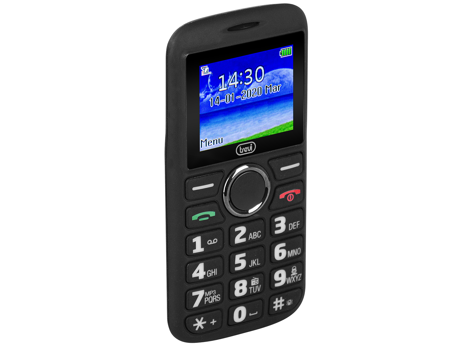 Telefono Cellulare con Grandi Tasti Funzione SOS Trevi MAX 10 Nero