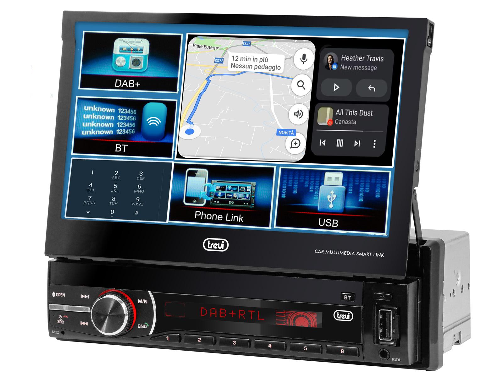 Autoradio DAB FM 200W con Monitor 7" Wireless USB SD AUX-IN Trevi MDV ...
